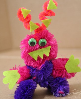 Make fuzzy monsters - 100 Directions