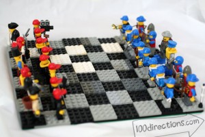DIY LEGO chess game board and pieces - 100 Directions