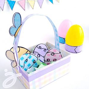 Make a Mini Easter Basket with Printable Easter Party Set - 100 Directions