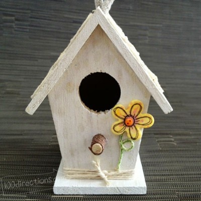 Button Decorated Birdhouse - 100 Directions