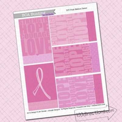 BCA and Pink Ribbon Printables - 100 Directions