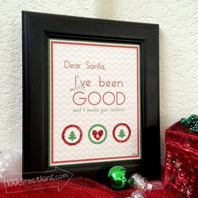 Dear Santa Christmas Art Print and DIY Decor - 100 Directions