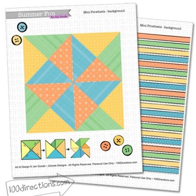 Summer Fun Mini Pinwheel Printable Kit - 100 Directions
