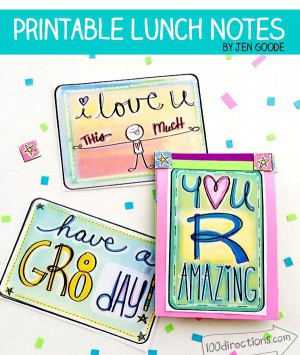 Lunch Love Notes Printable - 100 Directions