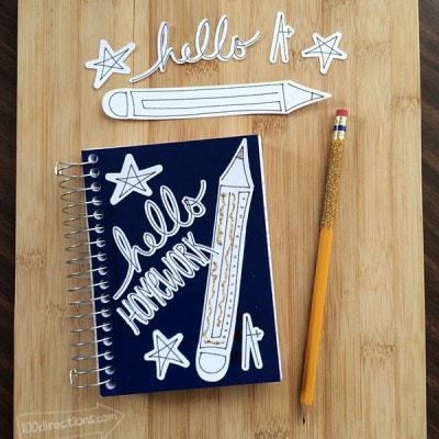 Hello Homework Back-to-school Personalized notebook with Cricut - 100 ...