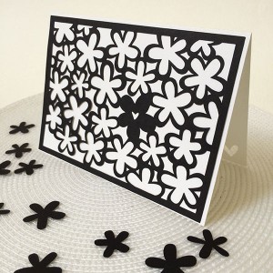 Black and White Flower Card - 100 Directions