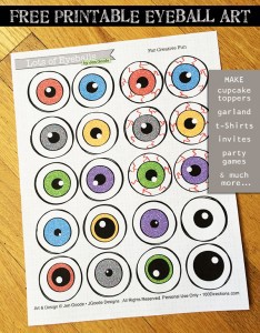 Halloween Eyeball Printable Art and Decor Ideas - 100 Directions
