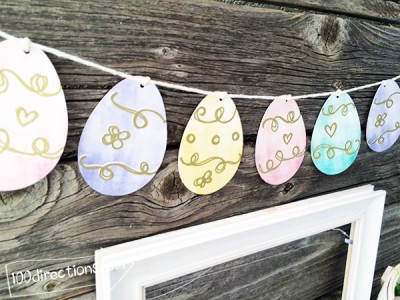 Printable Easter Egg Garland and SVG - 100 Directions