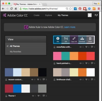 Create Color Palettes with Adobe Color App aka Adobe Kuler - 100 Directions