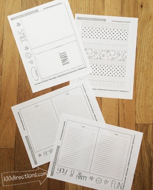 Free printable journal kit for kids - 100 Directions