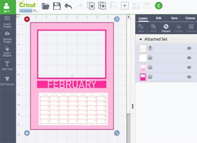 February DIY Calendar with your Cricut - 100 Directions