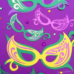 DIY Mardi Gras Masks with free SVG - 100 Directions