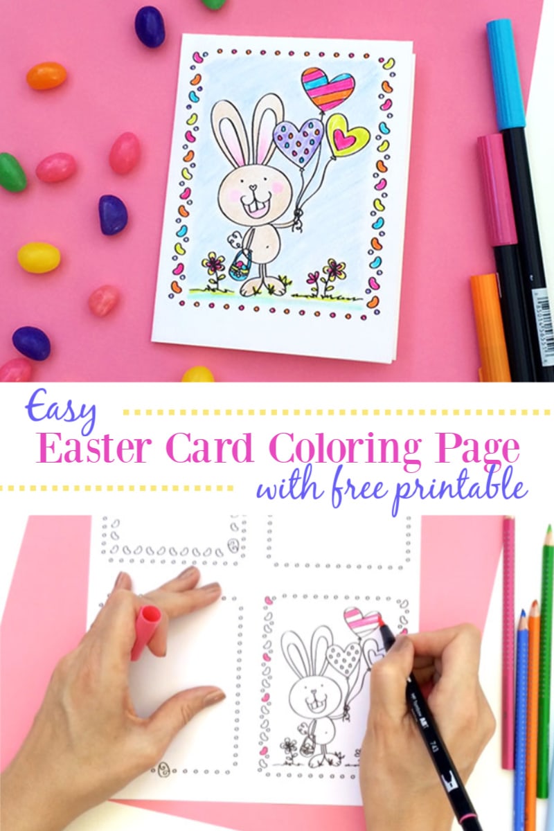 Easter Card Coloring Page - 100 Directions