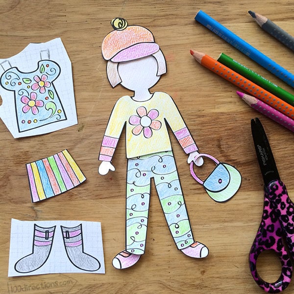 Printable Paper Doll And Kids Activity 100 Directions
