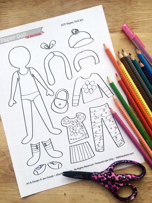 Printable Paper Doll and Kids Activity - 100 Directions