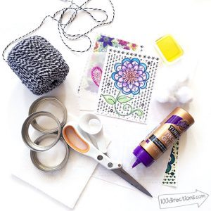 Easy Suncatchers with Coloring Pages and Mason Jar Lids - 100 Directions