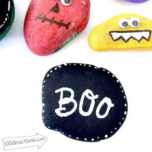 Halloween Monster Painted Rocks - 100 Directions
