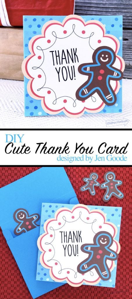 Gingerbread Man Thank You Card - 100 Directions