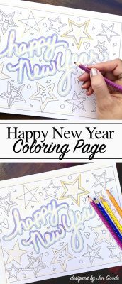 Happy New Year Coloring Page - 100 Directions