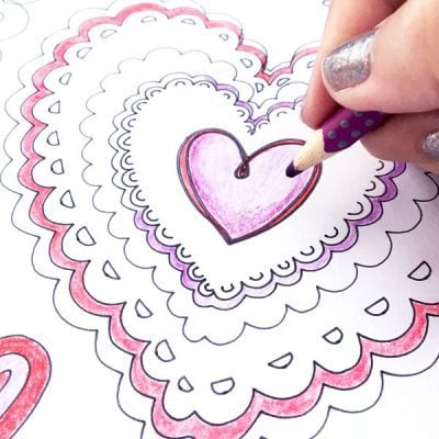 Love Coloring Page for Valentine's Day - 100 Directions