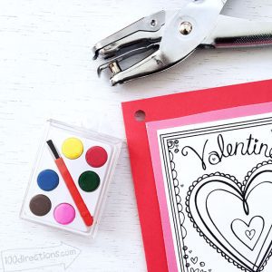 Cute Coloring Valentine Cards Printable - 100 Directions