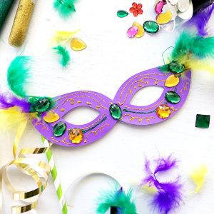 DIY Mardi Gras Masks with free SVG - 100 Directions