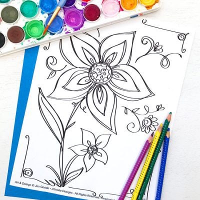 Printable Lily Coloring Page - 100 Directions