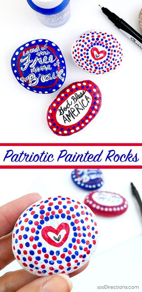 Quick Craft - Patriotic Painted Rocks - 100 Directions