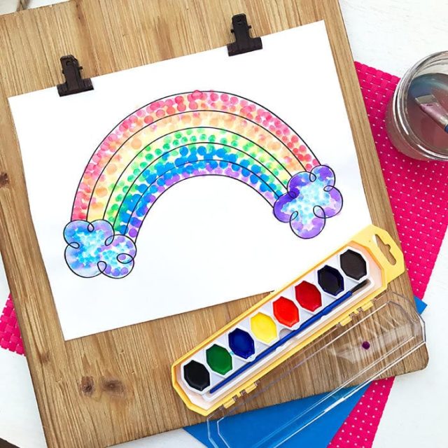 Rainbow Coloring Page to Print - 100 Directions