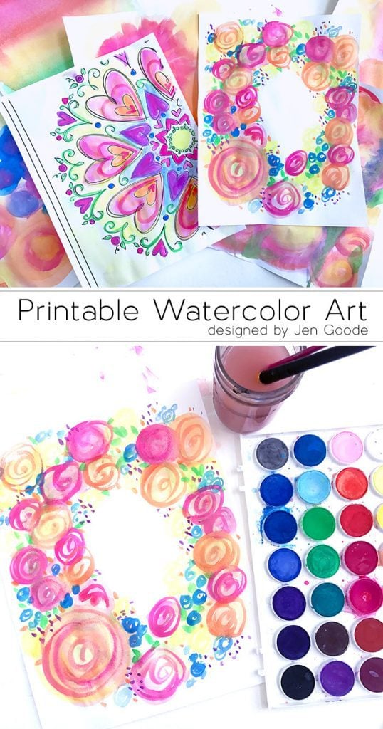 Printable Watercolor Art Designs - 100 Directions