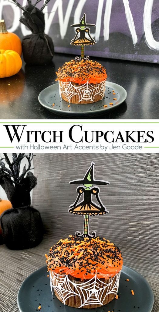 Easy DIY Witch Halloween Cupcake Toppers - 100 Directions