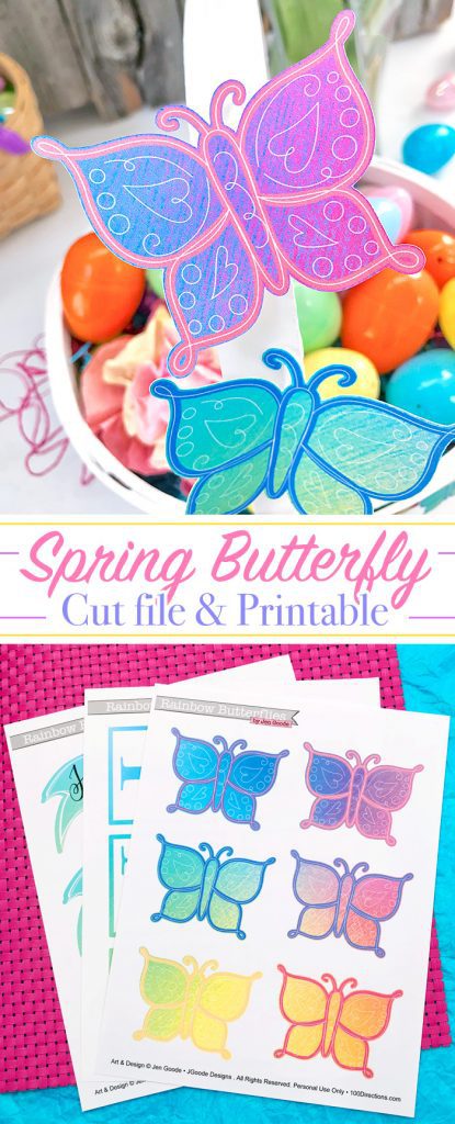 Butterfly Cut File and Printable for Spring - 100 Directions