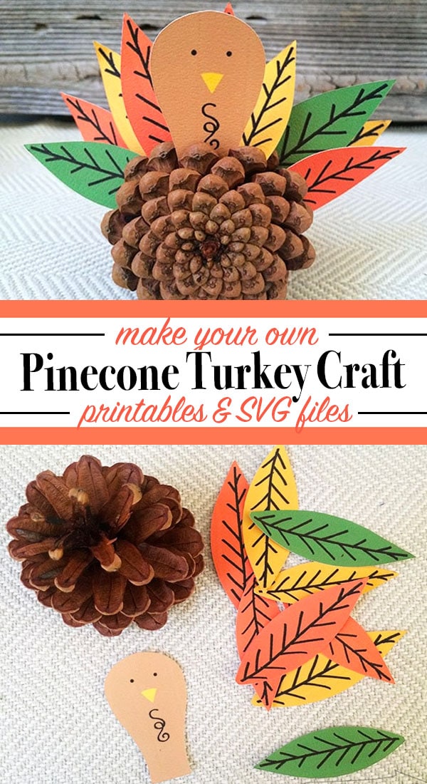 Pinecone Turkey Craft and Free Printable - 100 Directions
