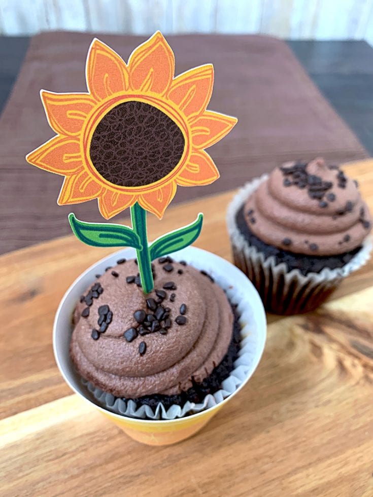 Sunflower Cupcake Toppers - 100 Directions