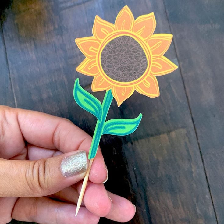 Sunflower Cupcake Toppers - 100 Directions