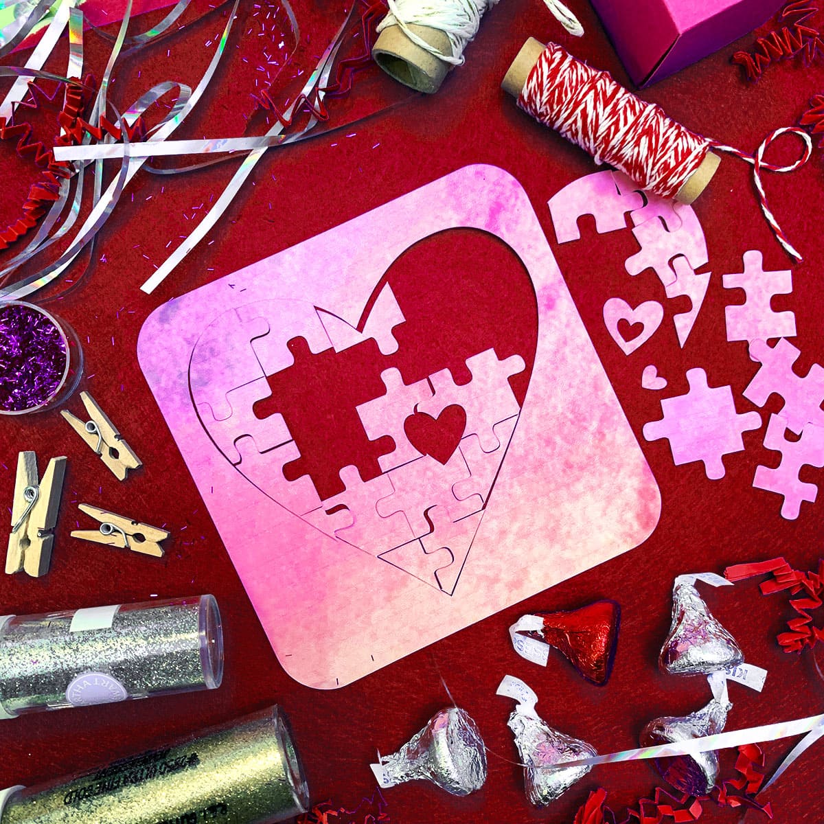 DIY Piece of My Heart Puzzle And Valentines SVG Cut Files - 100 Directions