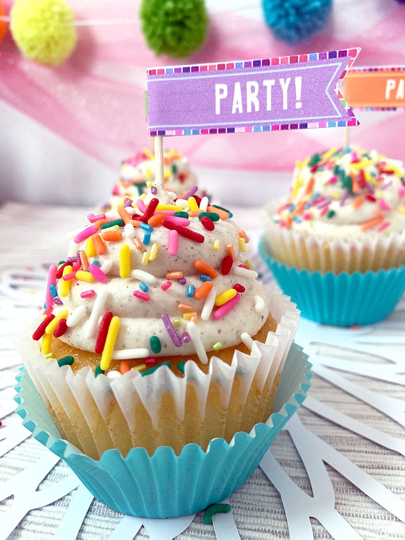 Make Cupcake Party Flags for your Cupcakes - 100 Directions