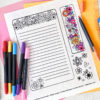 Floral Printable Bookmark and Reading Log to Color - 100 Directions
