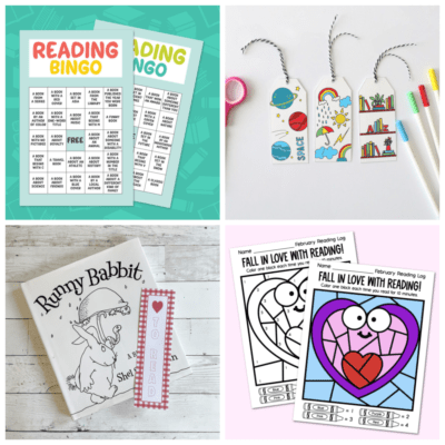 Floral Printable Bookmark and Reading Log to Color - 100 Directions