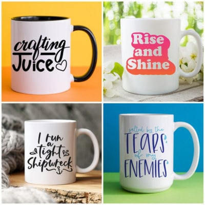 Easy DIY Mug Designs and SVG Files - 100 Directions