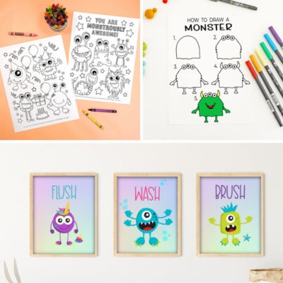 Cute Monster Printables - 100 Directions
