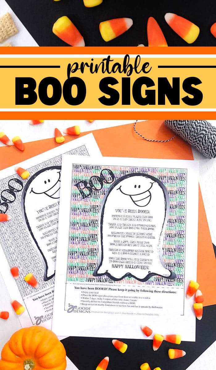 Printable Boo Sign and Poem for Halloween - 100 Directions