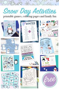 Snow Day Printable Activities - 100 Directions