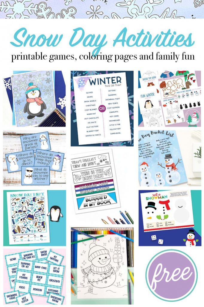 Snow Day Printable Activities - 100 Directions