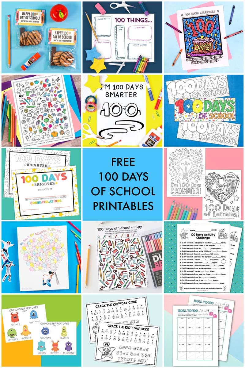100th Day of school Activity Sheet Printables - 100 Directions