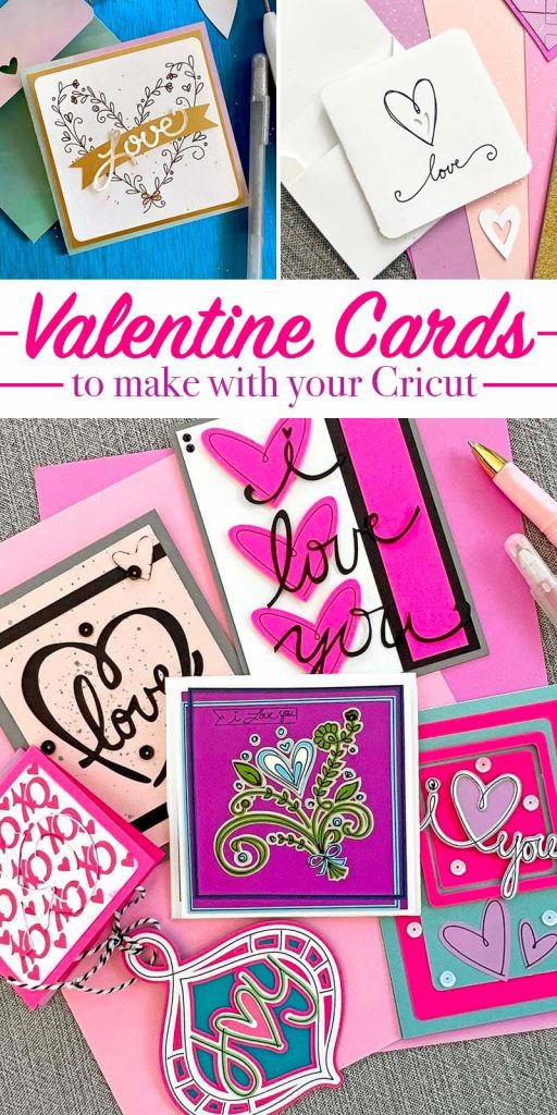 Valentine's Day Cards to Make with Cricut - 100 Directions