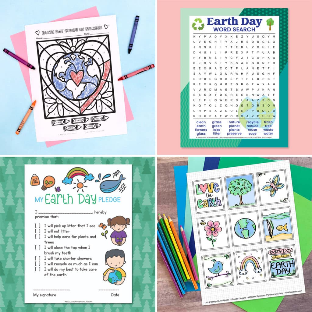 Earth Day Printable Activities - 100 Directions