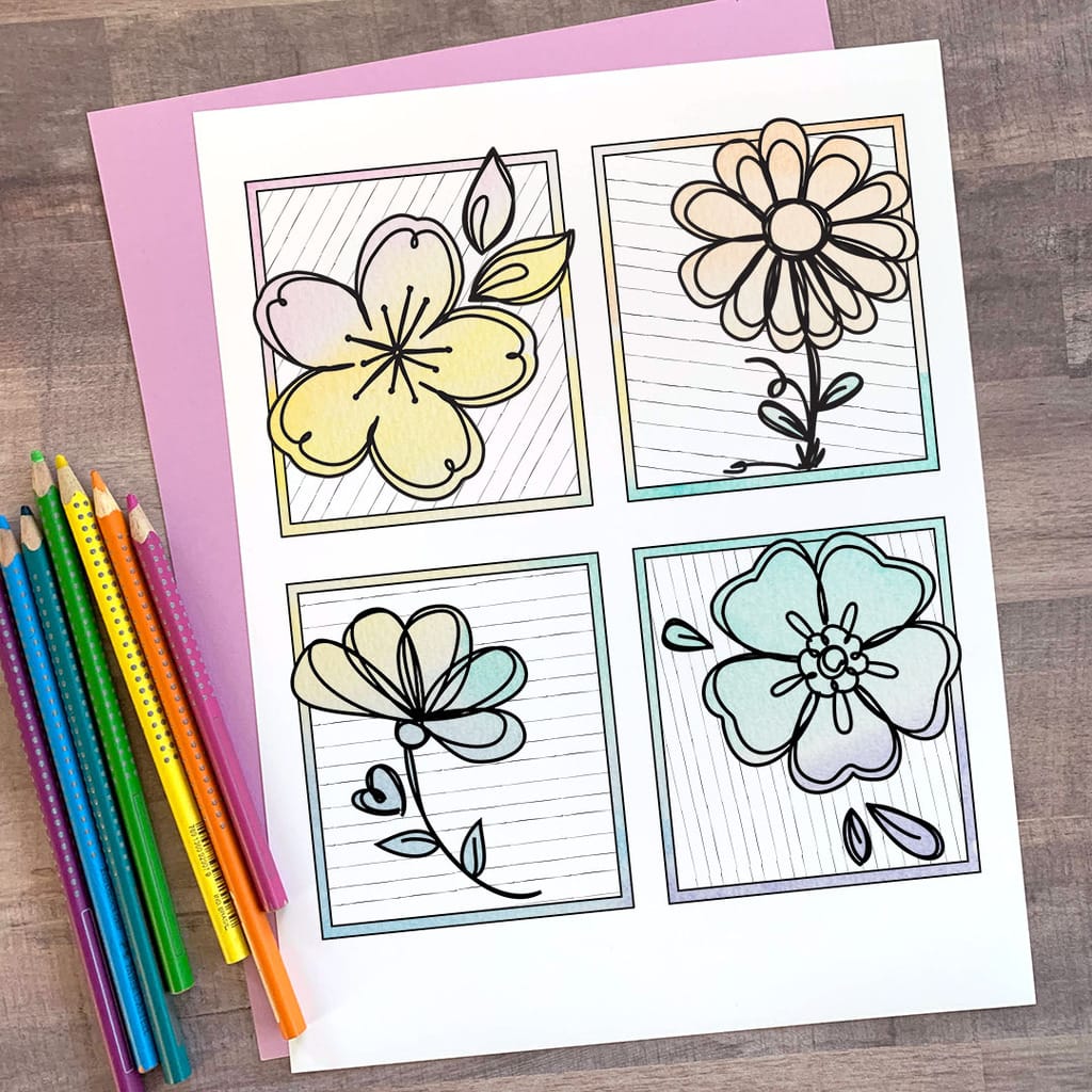 Floral Printable Planner Mini Cards - 100 Directions