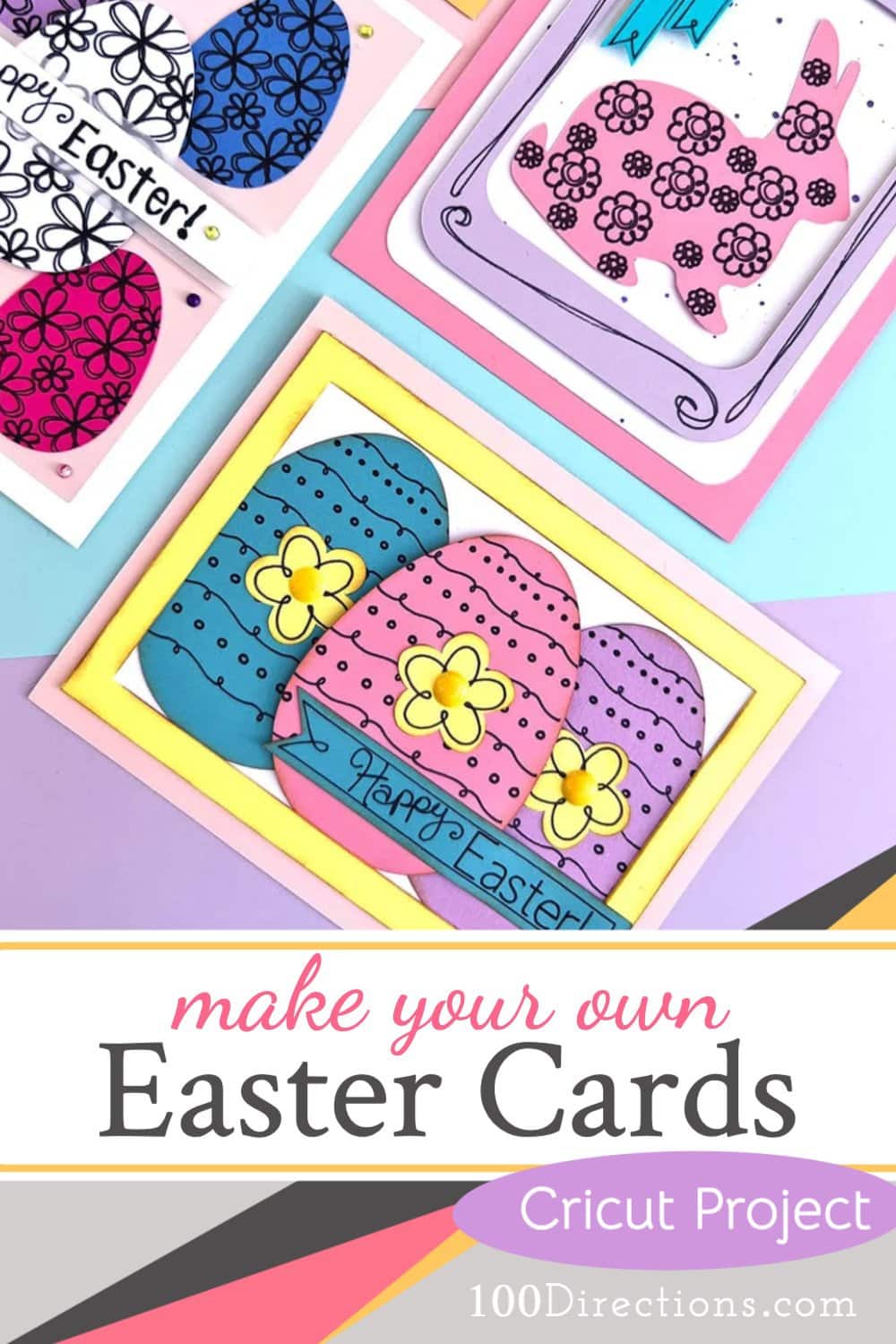 Make Easter Cards with Cricut - 100 Directions